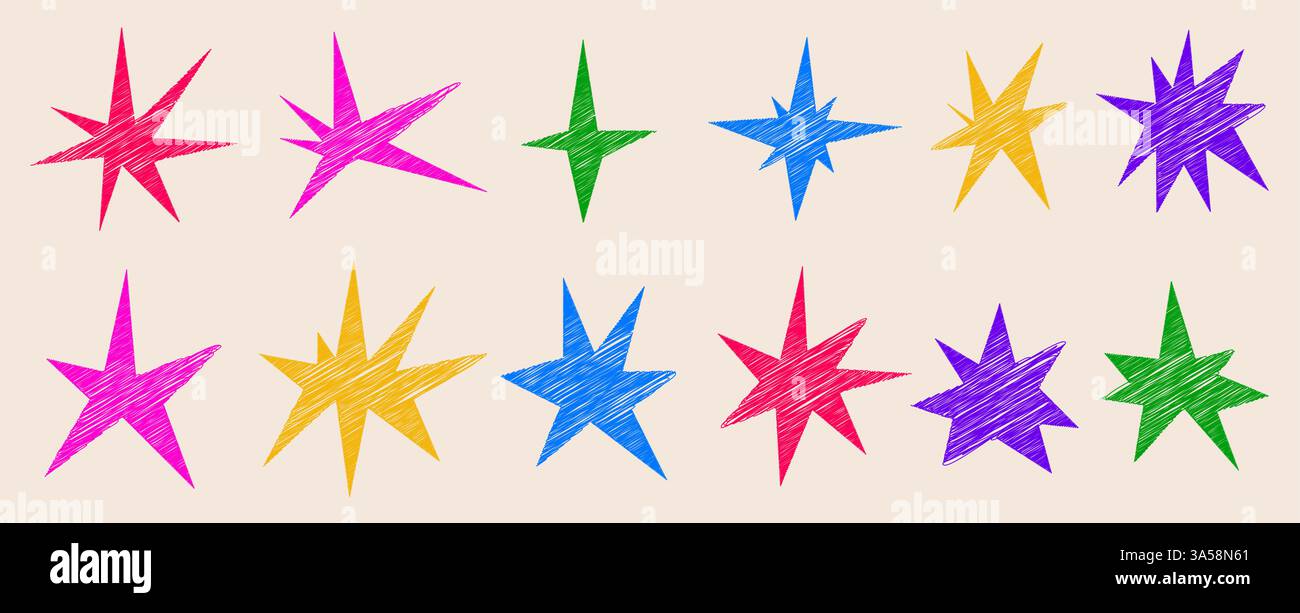 Abstract spiky star color hi-res stock photography and images - Alamy