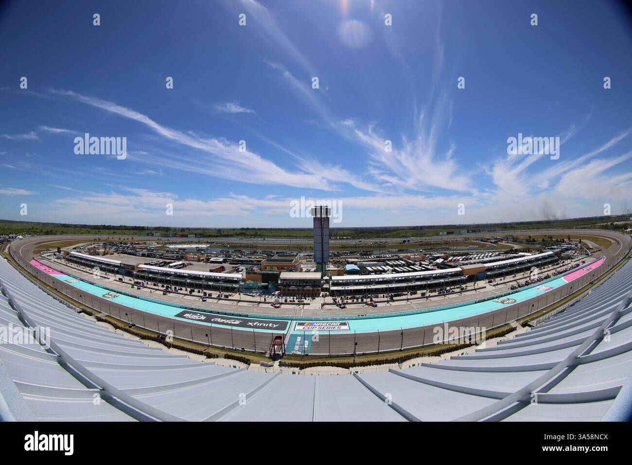 HOMESTEAD, FL - MARCH 21: Wildfires burn very close to the speedway as ...