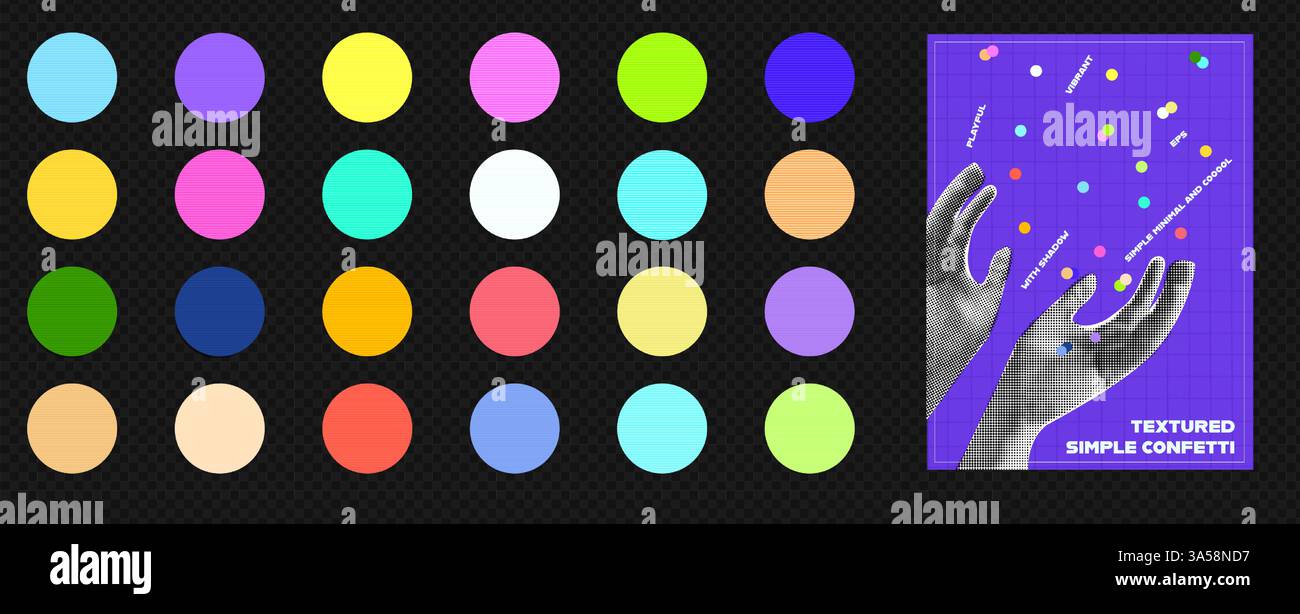 Trendy dots for collage and stylish design. With line texture. Halftone ...