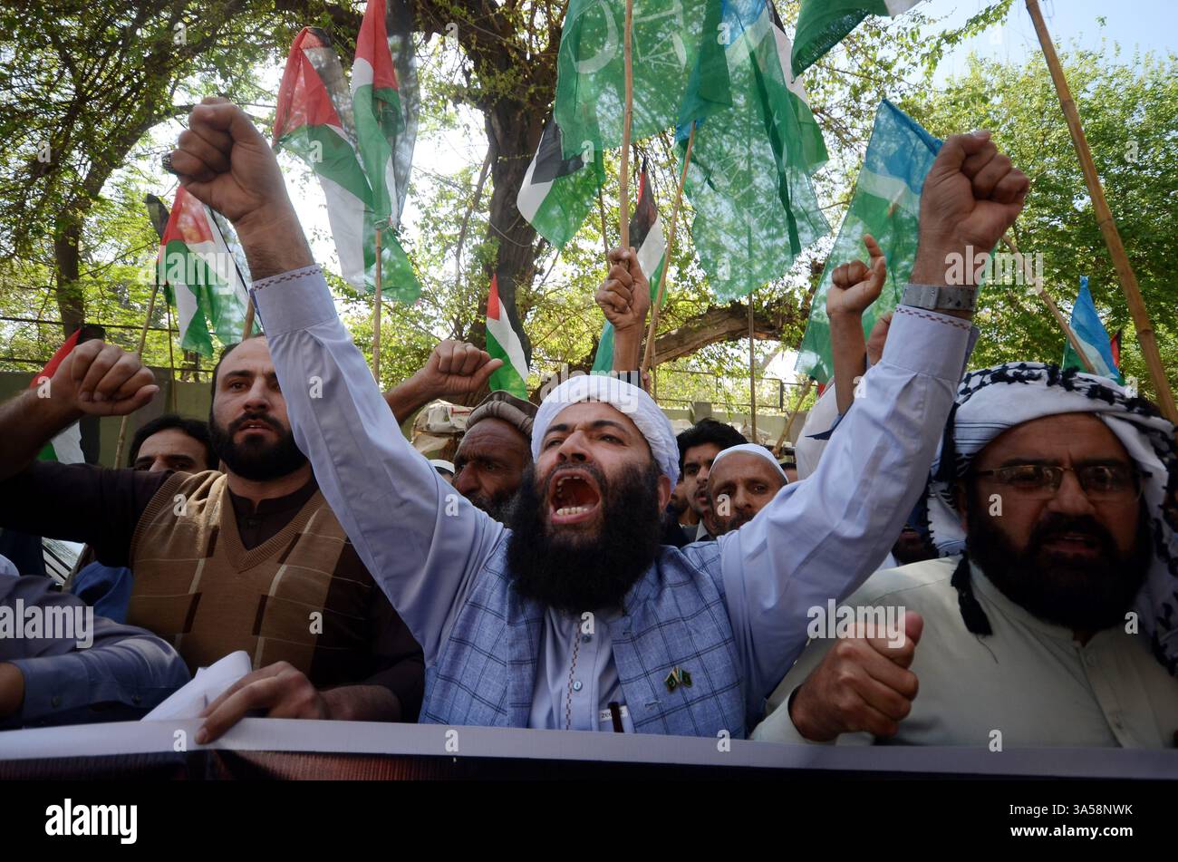March 21, 2025, Peshawar, Peshawar, Pakistan: Supporters of the Islamic ...