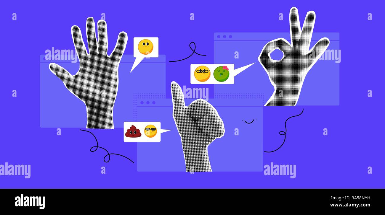 Creative collage remote team Stock Vector Images - Alamy