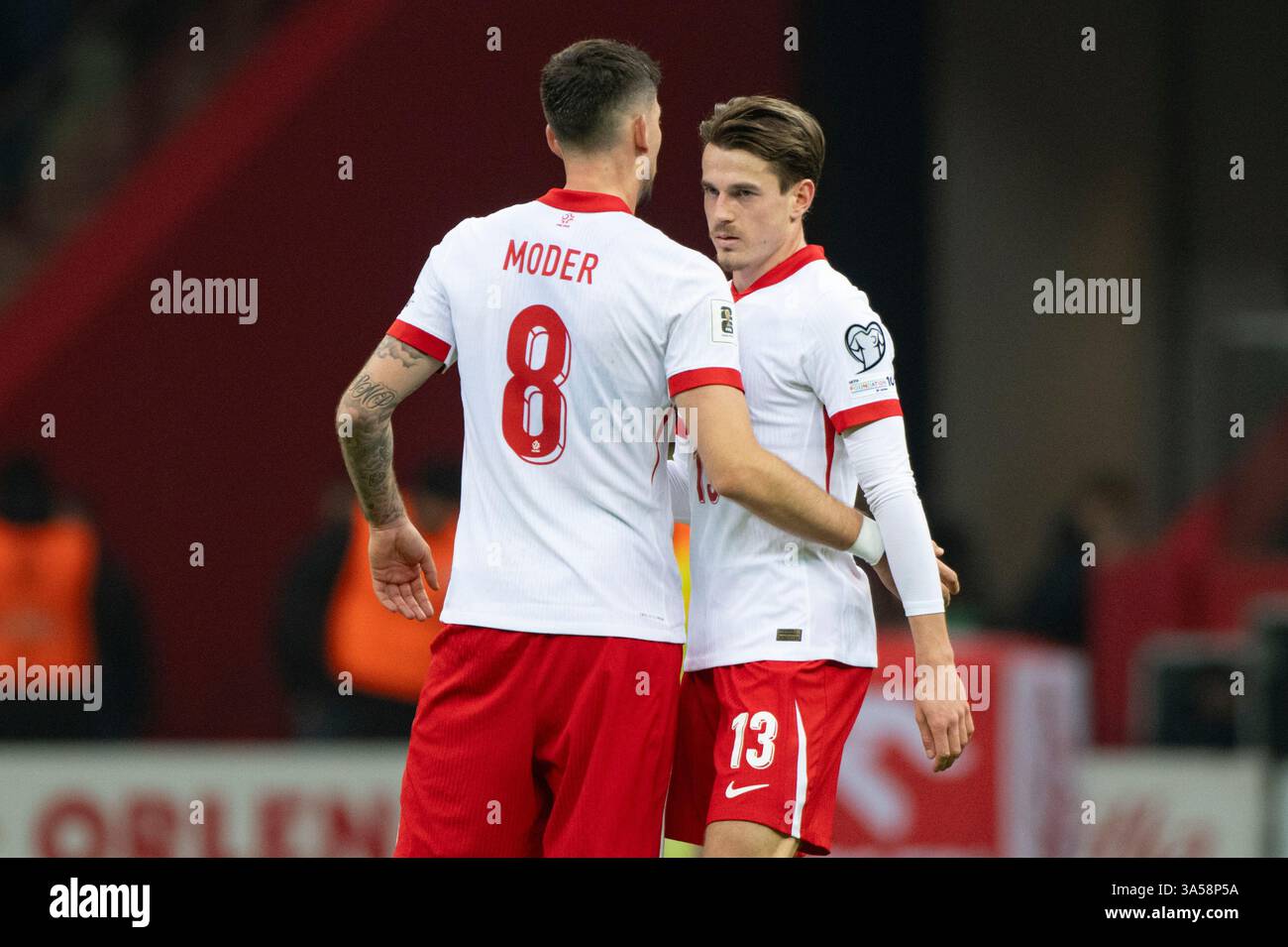 Warsaw, Poland. 21st Mar, 2025. Jakub Moder of Poland and Jakub ...
