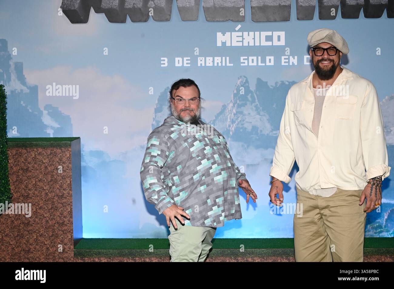 Actors Jack Black and Jason Momoa attend the Photocall for the ...