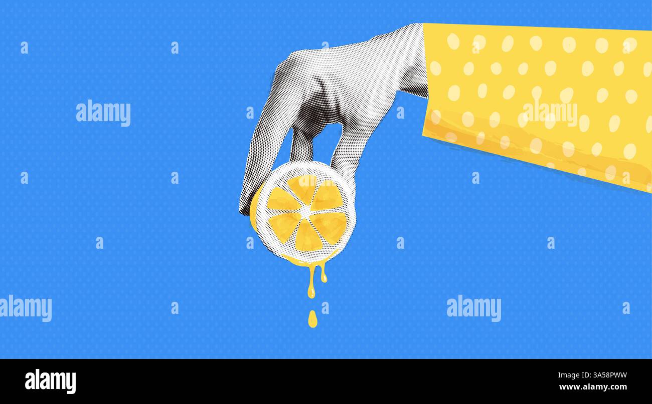 Woman squeeze lemon hand Stock Vector Images - Alamy