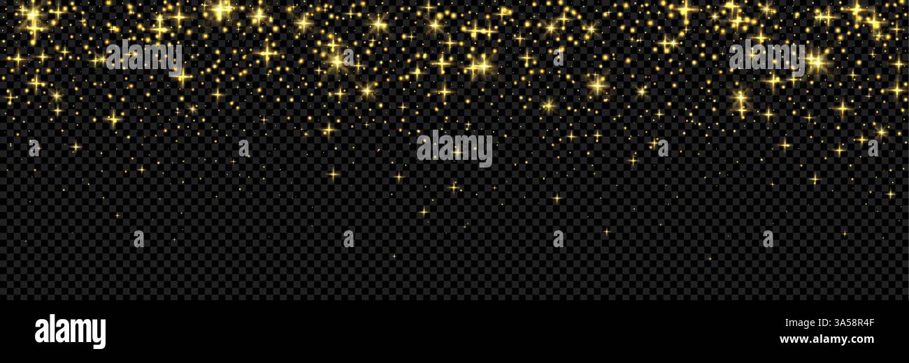 Gold magic glitter effect. Light shine texture. Shimmer overlay on ...