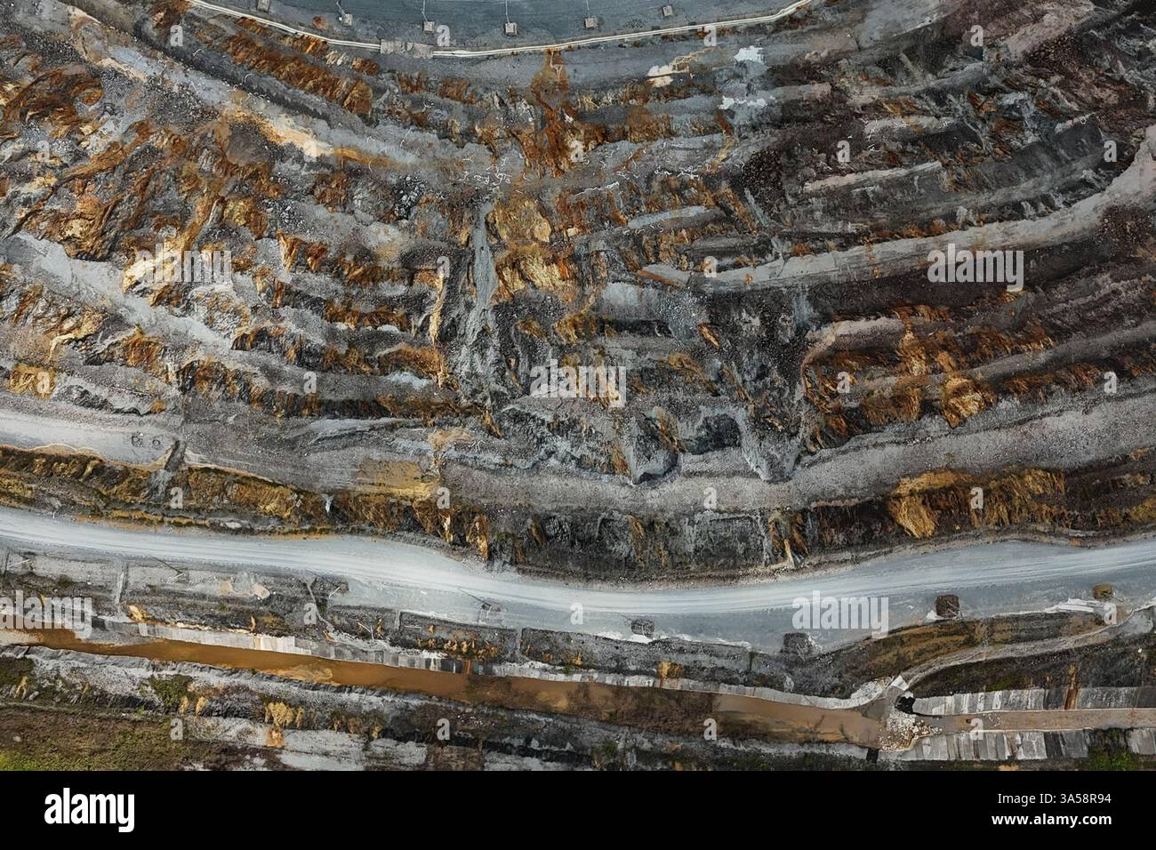 Minerals in an open-pit at the Cobre Panama copper mine during a press tour of the mine, owned ...