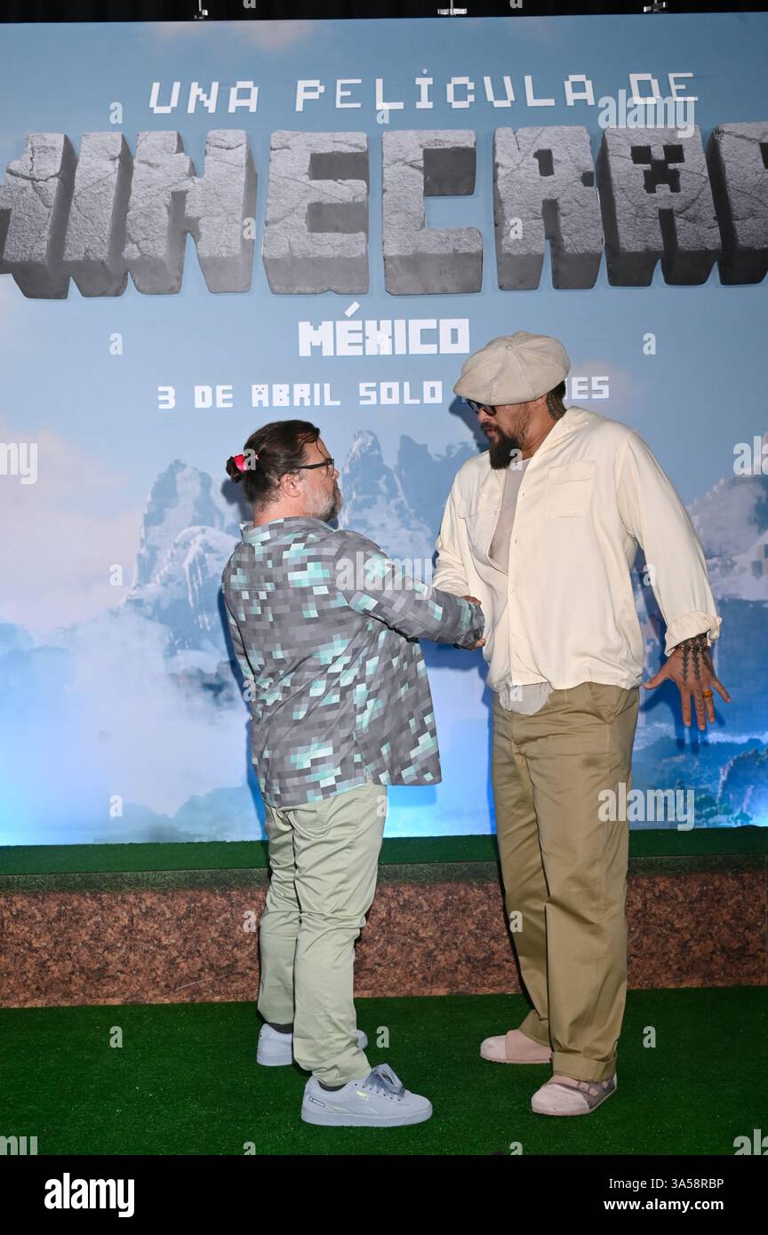 Actors Jack Black and Jason Momoa attend the Photocall for the ...