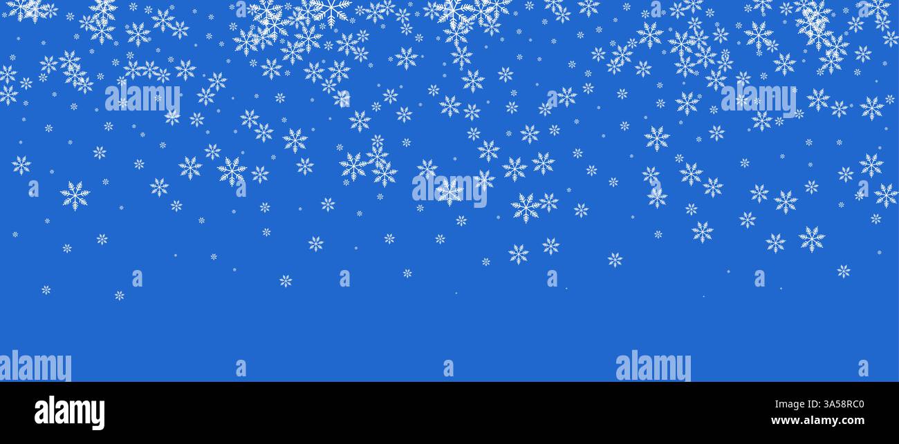 Winter background vector with falling snow and snowflake pattern. Blue ...
