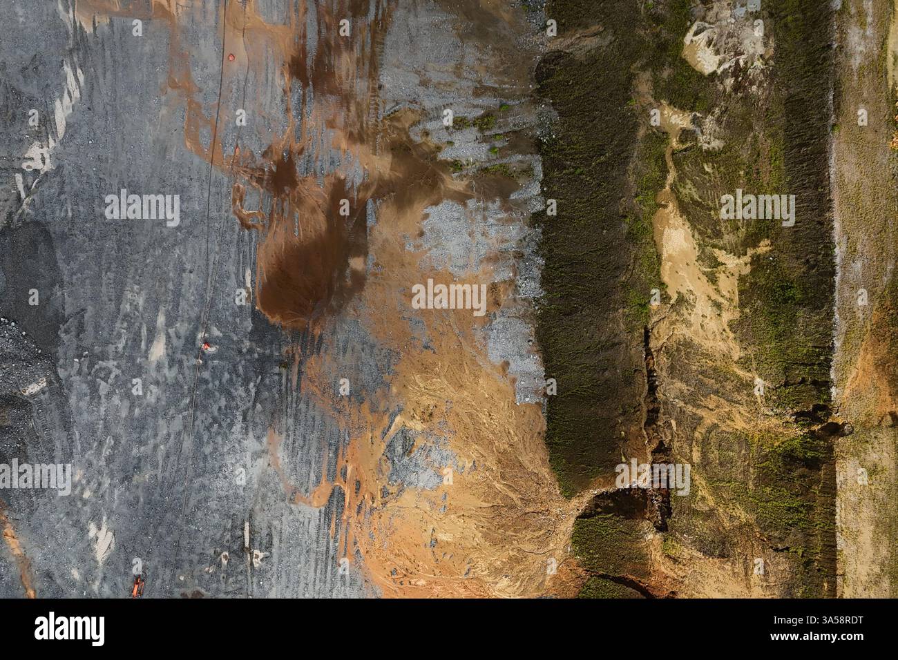Upper bench of the open-pit mine at the Cobre Panama copper mine during ...