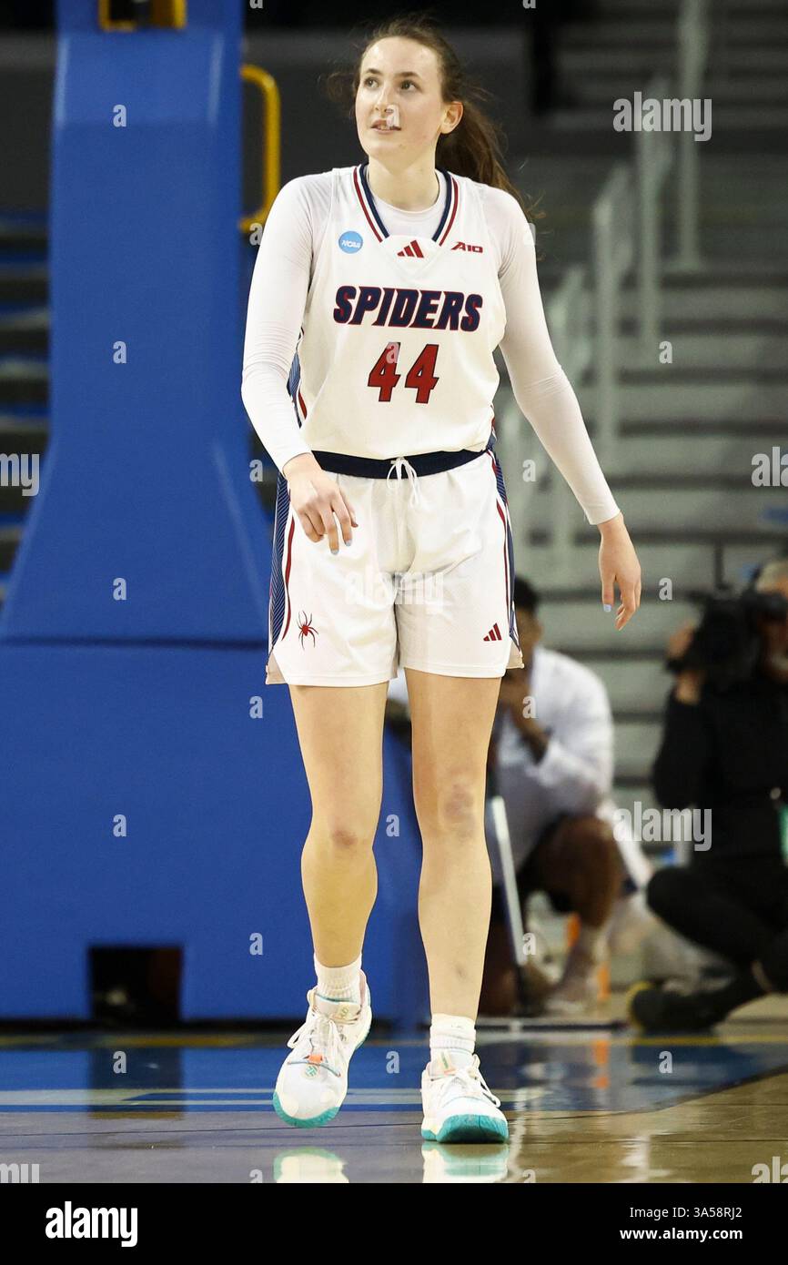 Richmond forward Maggie Doogan (44) reacts against Georgia Tech during ...