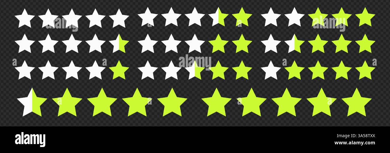 Vector star icon set for rating and quality award. Outline green shape ...