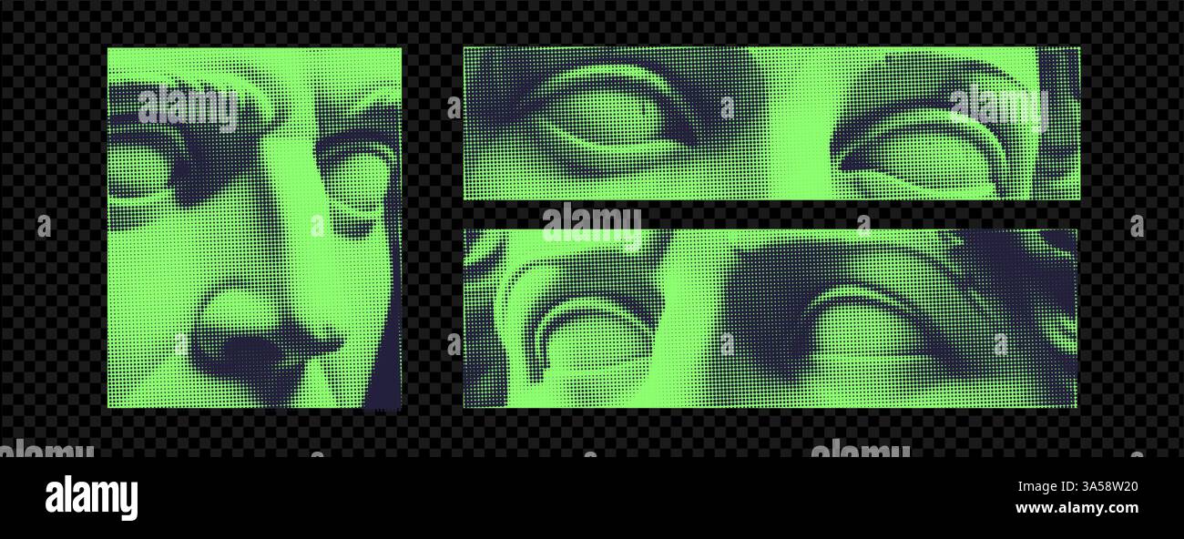 Set of cut out eyes of statues for collages. Modern elements for design ...