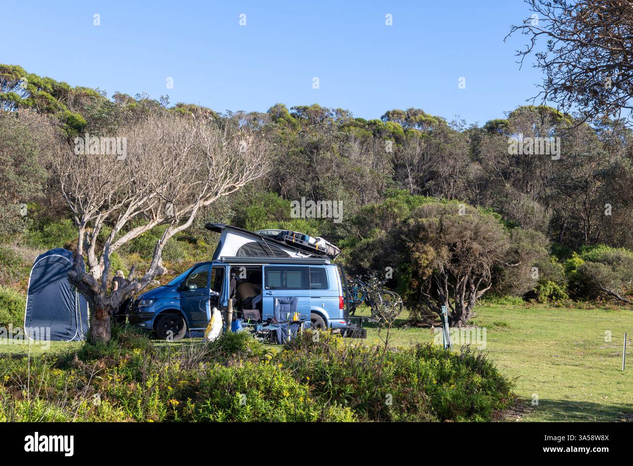 Beach camping at Gillard's campground in Mimosa Rocks national park ...