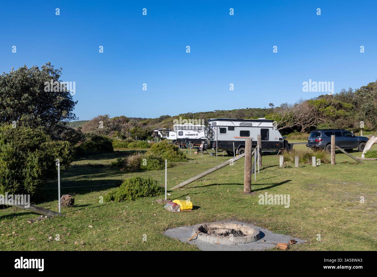 Beach camping at Gillard's campground in Mimosa Rocks national park ...