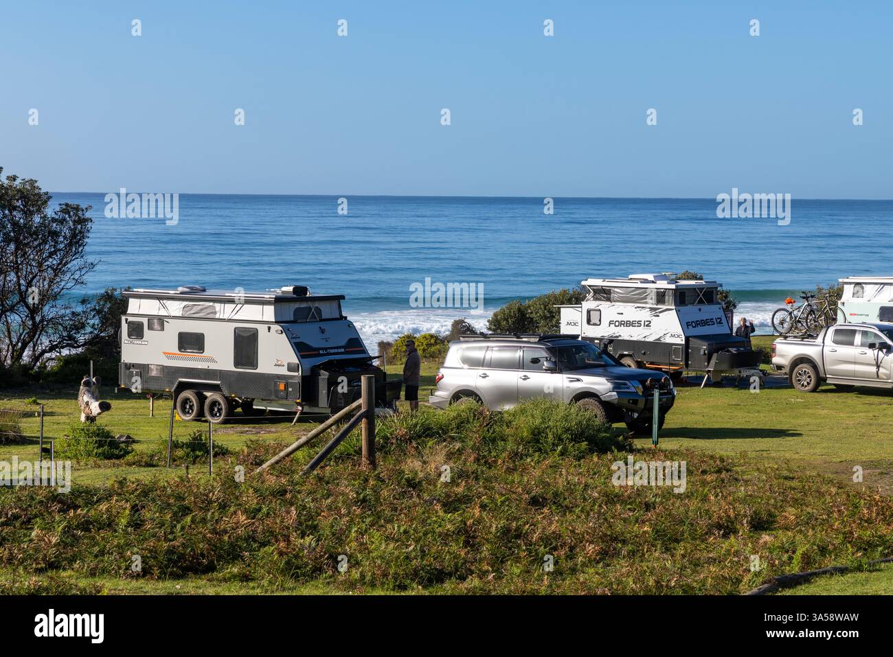 Beach camping at Gillard's campground in Mimosa Rocks national park ...