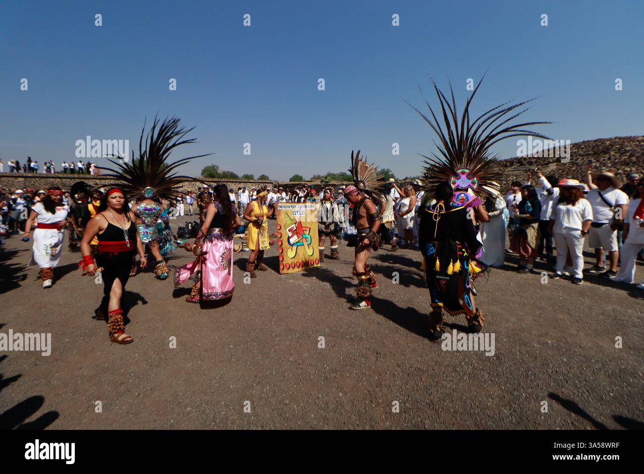 Members of indigenous communities take part during a ritual in front of ...