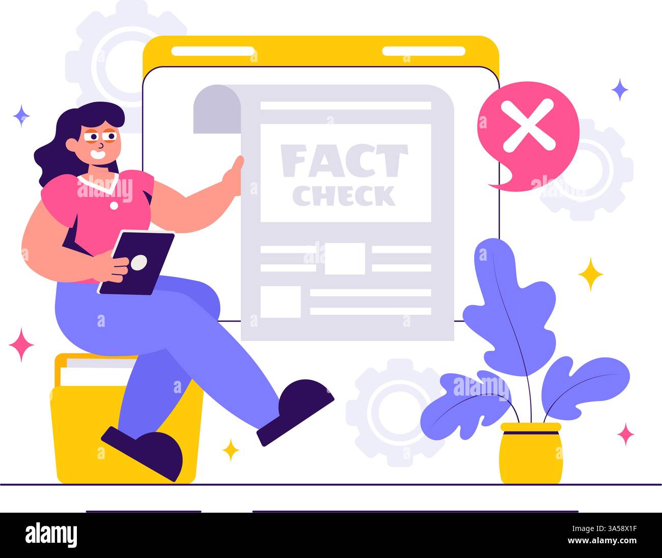 Fact or Myths Check News Vector Illustration Featuring Myths vs. Facts for Thorough Verification ...