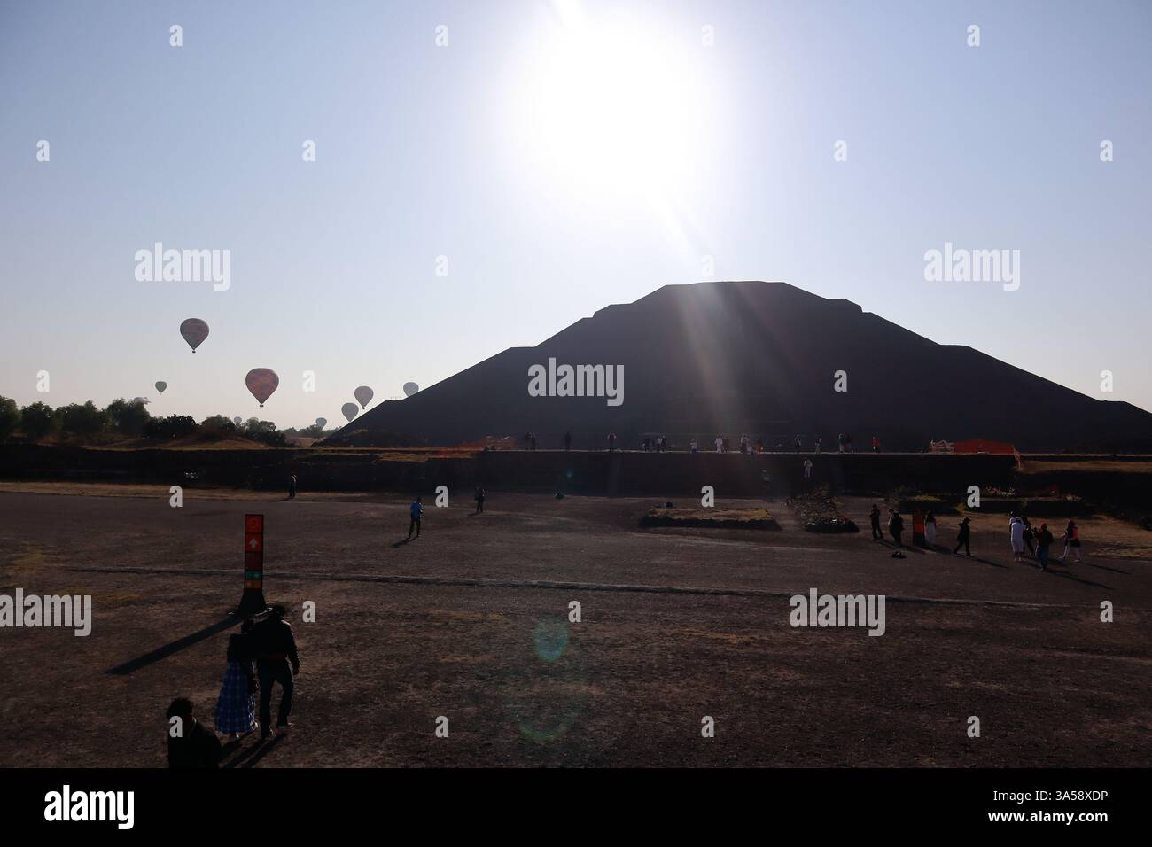 People attend the Pyramid of the Sun to welcoming of spring equinox at ...