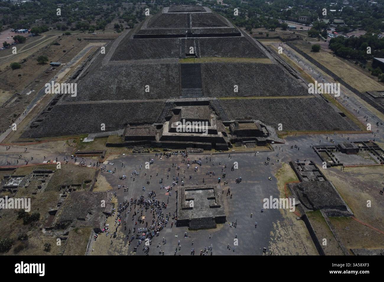 People attend the Pyramid of the Sun to welcoming of spring equinox at ...