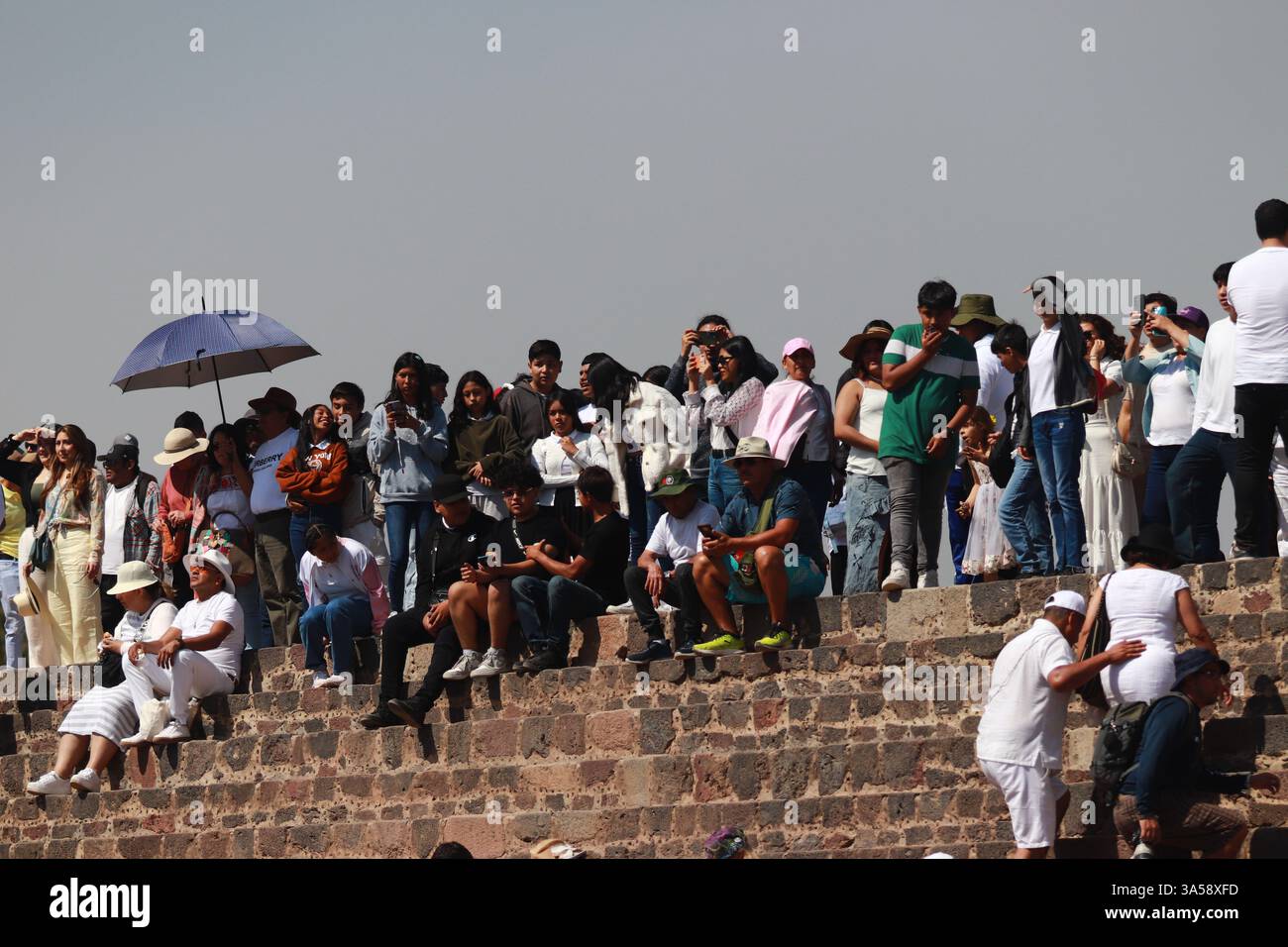 People attend the Pyramid of the Sun to welcoming of spring equinox at ...