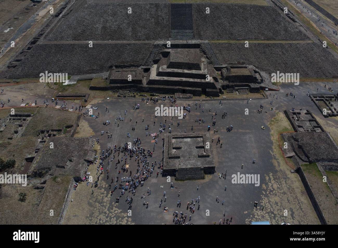 People attend the Pyramid of the Sun to welcoming of spring equinox at ...