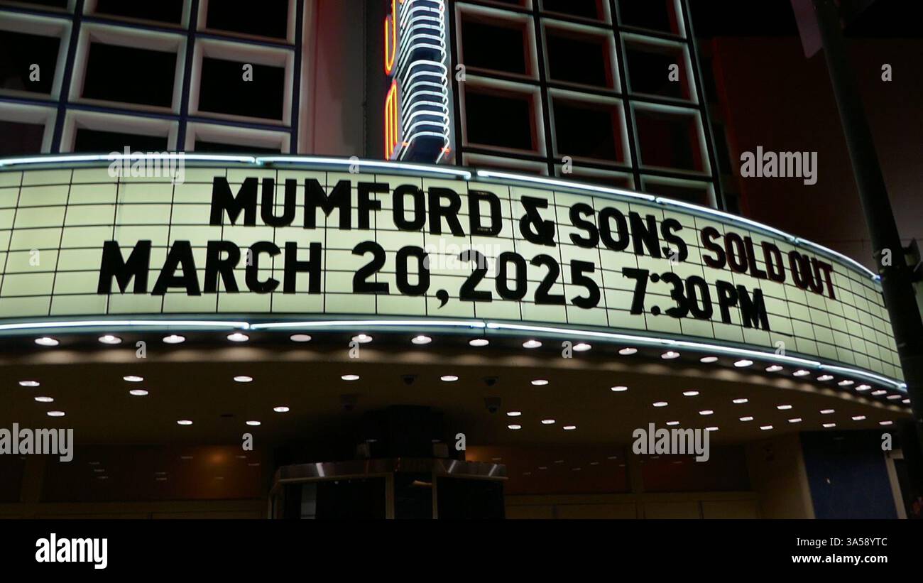 Los Angeles, California, USA 20th March 2025 Mumford & Sons Concert ...