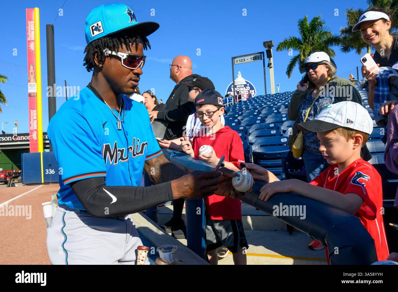 WEST PALM BEACH, FL - MARCH 21: Miami Marlins Ian Lewis signs ...