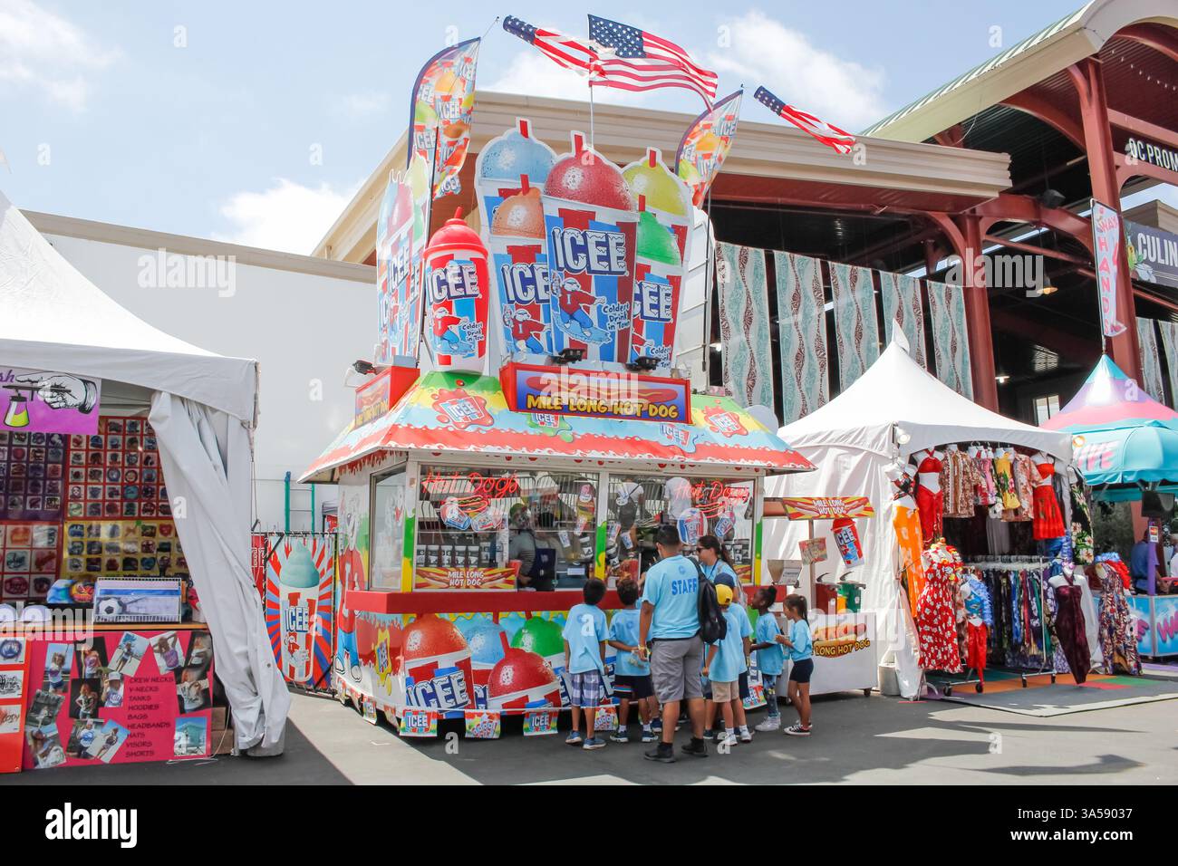 Costa Mesa, California, United States - 07-17-2019: A view of people ...