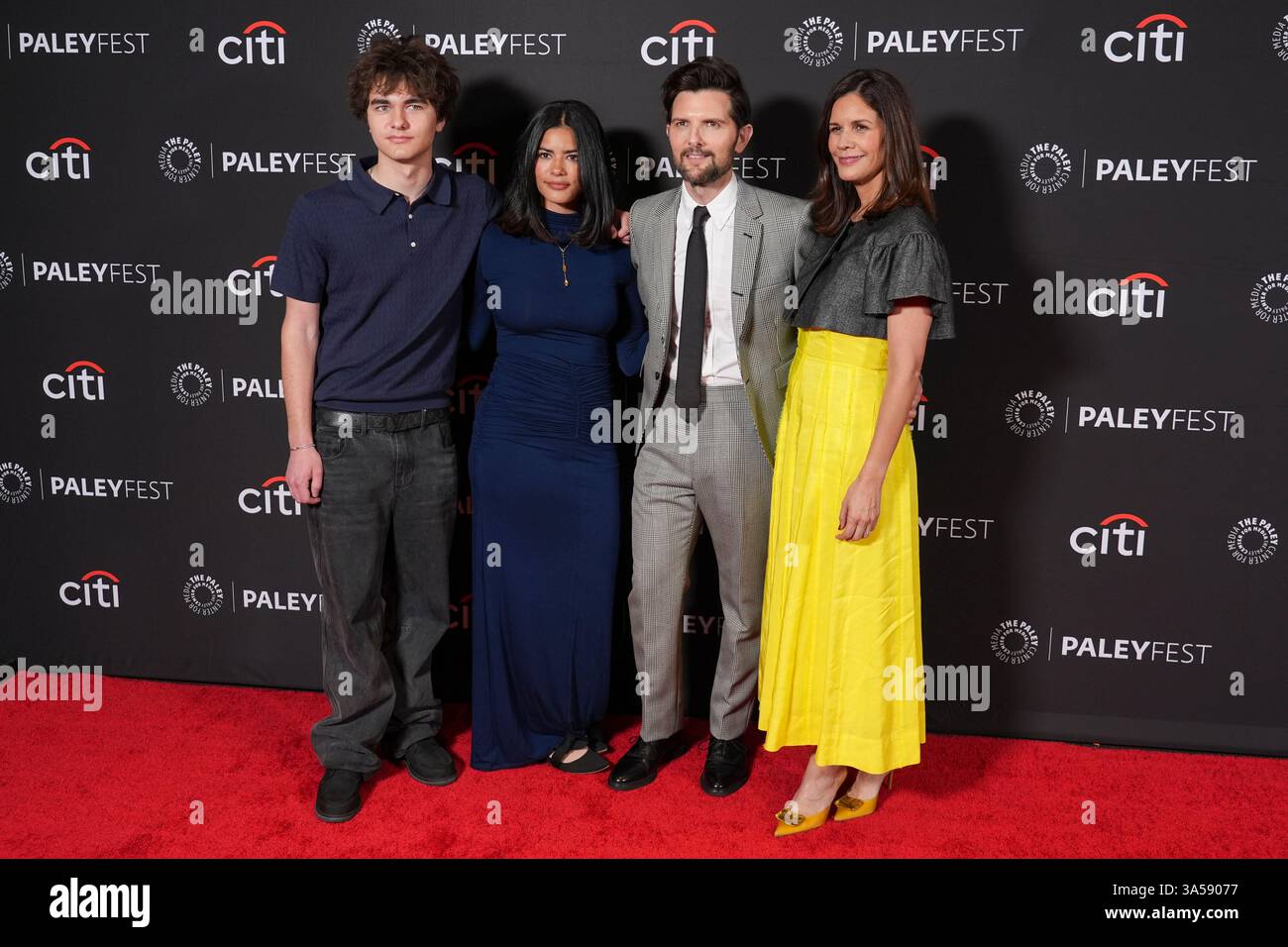 Graham Scott, from left, Frankie Scott, Adam Scott, and Naomi Scott arrive at a screening of ...