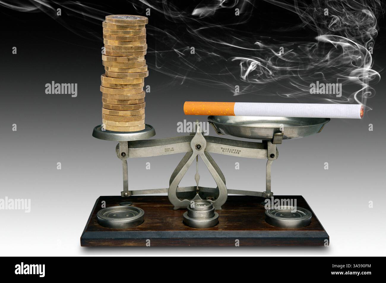 Conceptual image of the cost of smoking Stock Photo - Alamy