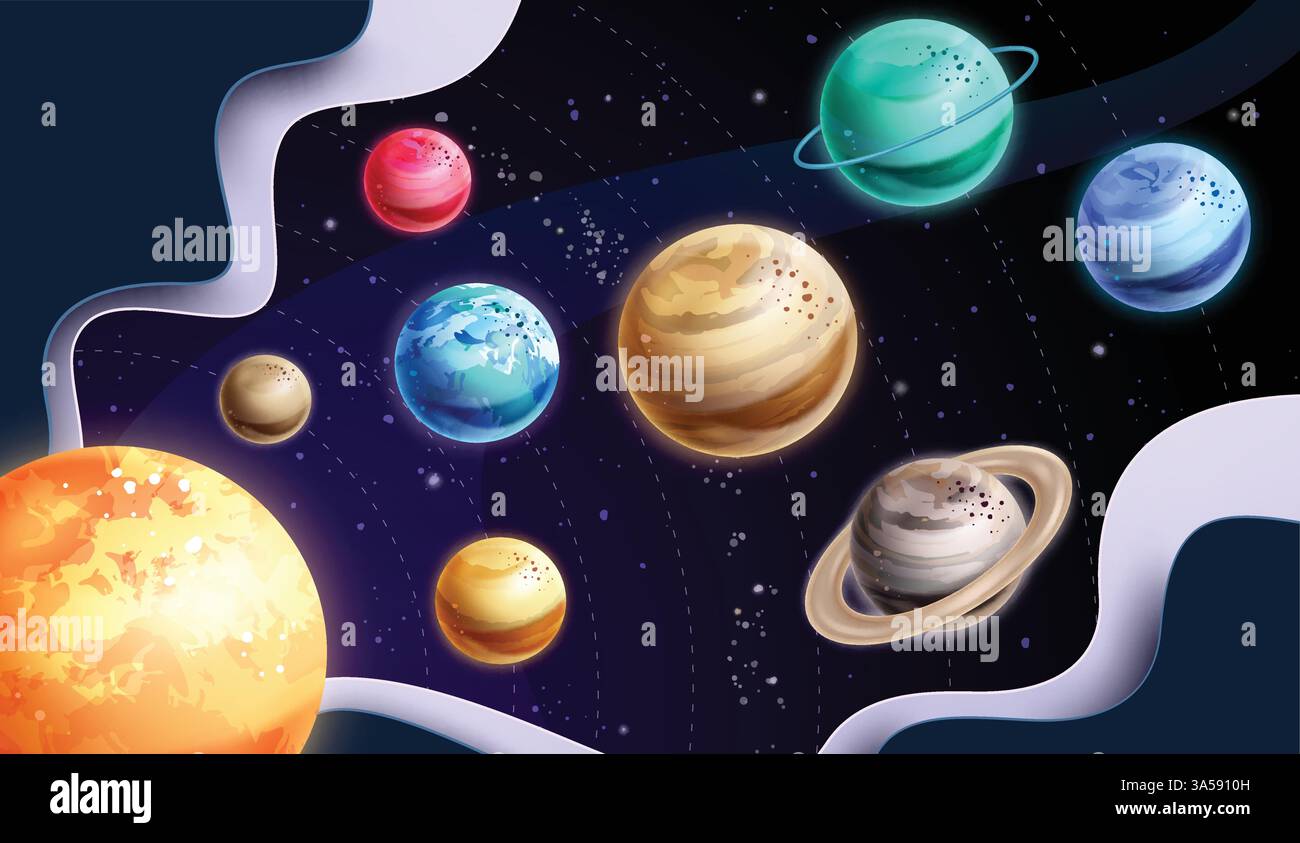 Solar system planets chart clipart design. Colorful planets clip art ...