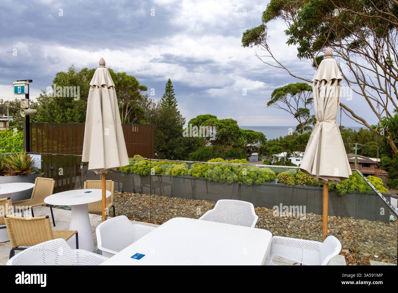 Bannisters Pavilion hotel Mollymook, rooftop bar and grill area with ...