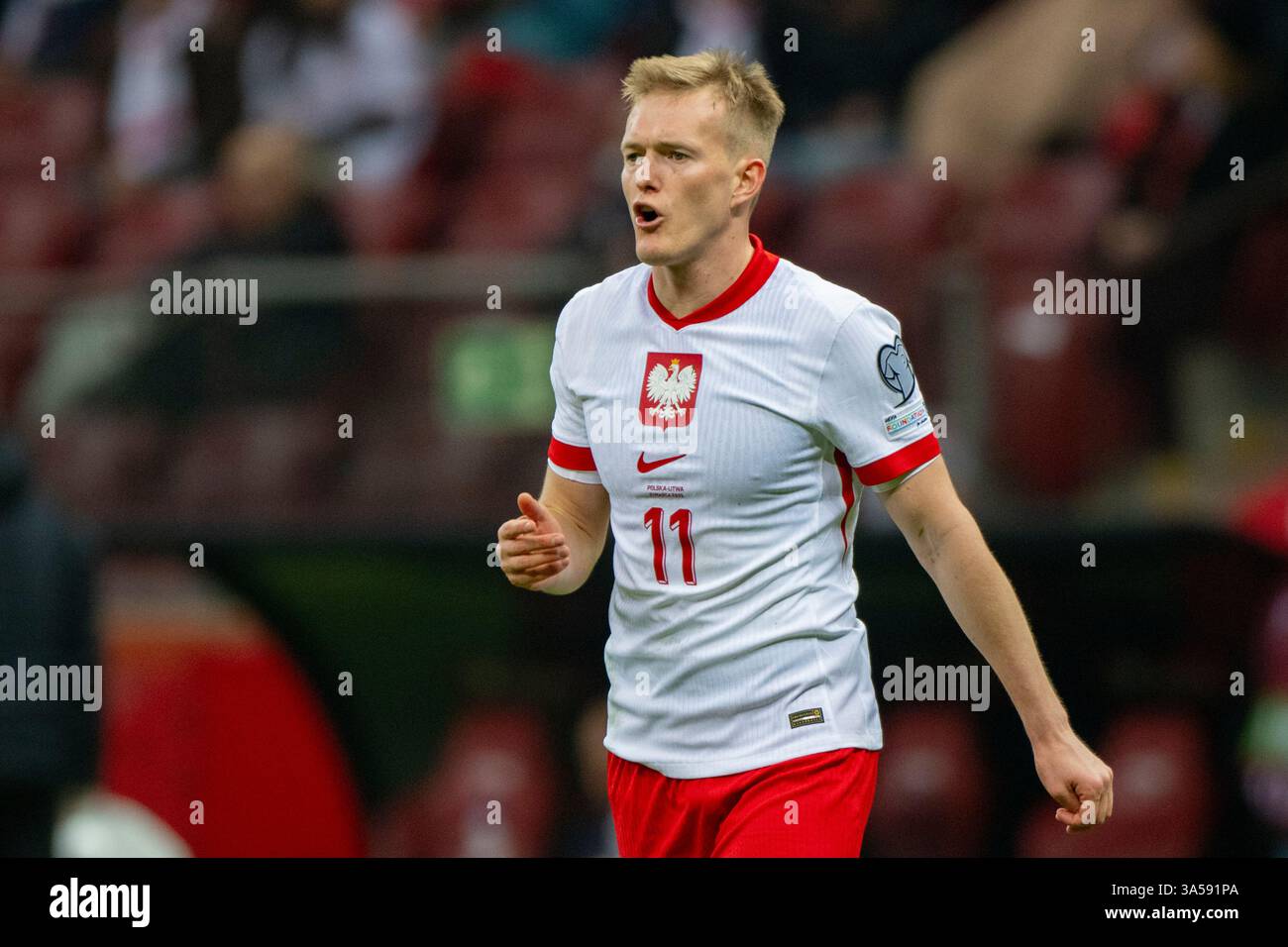 Warsaw, Poland. 21st Mar, 2025. Karol Swiderski of Poland during the ...