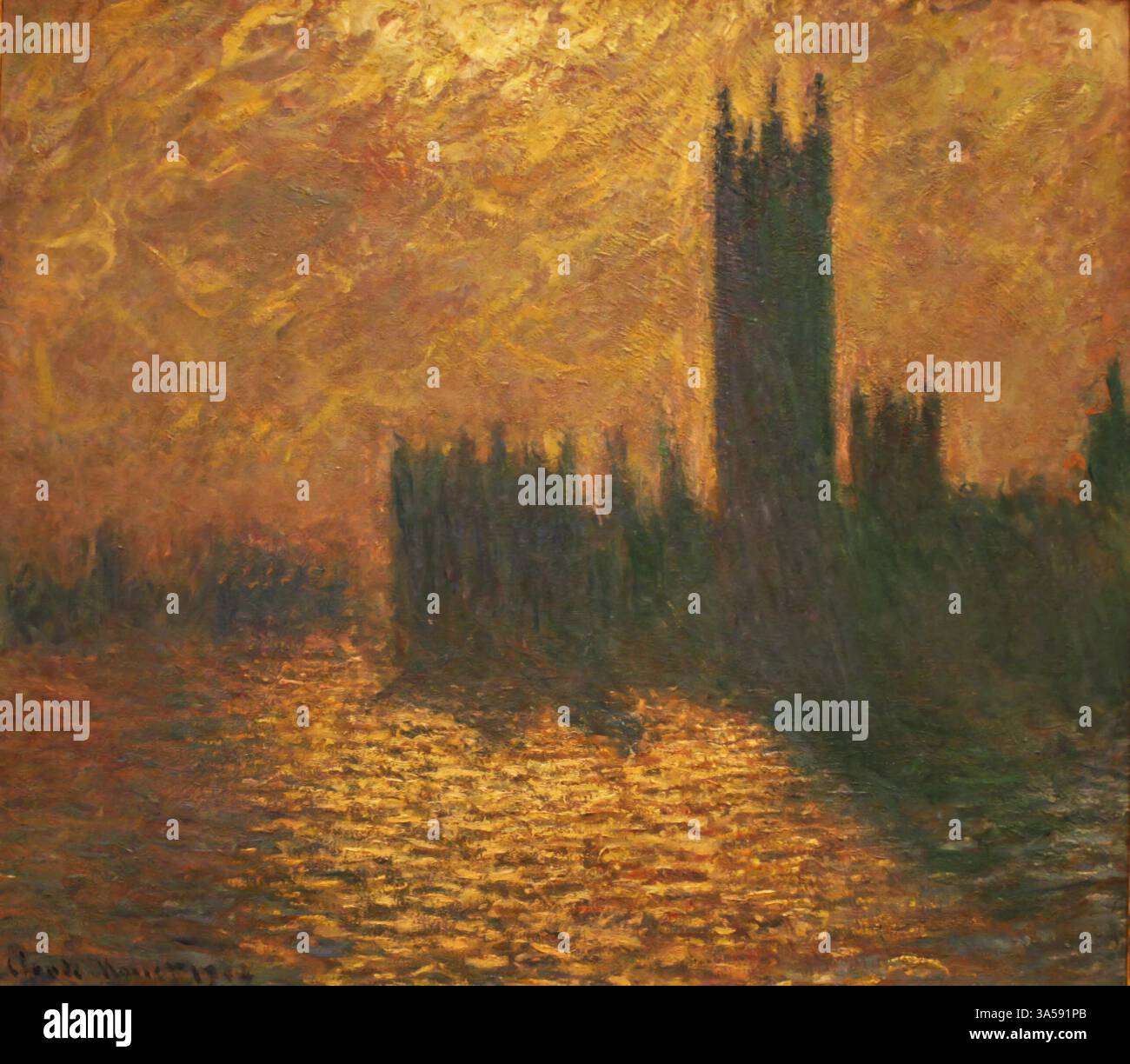 Houses of Parliament, sunset 1904 (Painting) by Monet, Claude (1840 ...