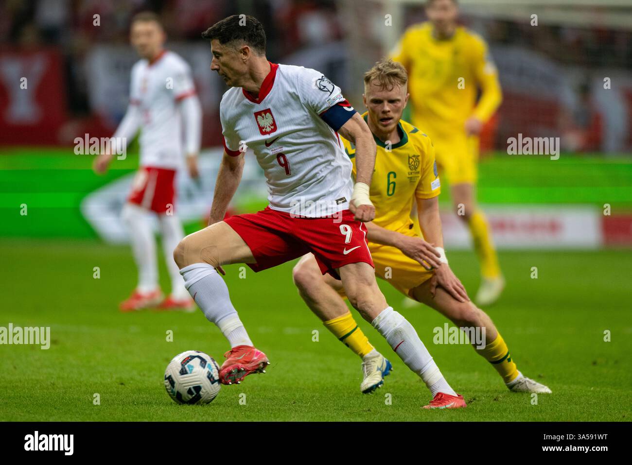 Warsaw, Poland. 22nd Mar, 2025. Robert Lewandowski of Poland and ...