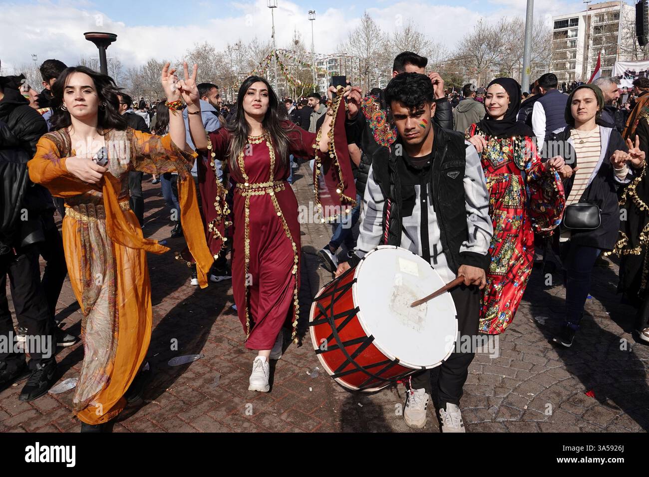 Kurdish women are seen dancing during the Newruz celebration. The final ...