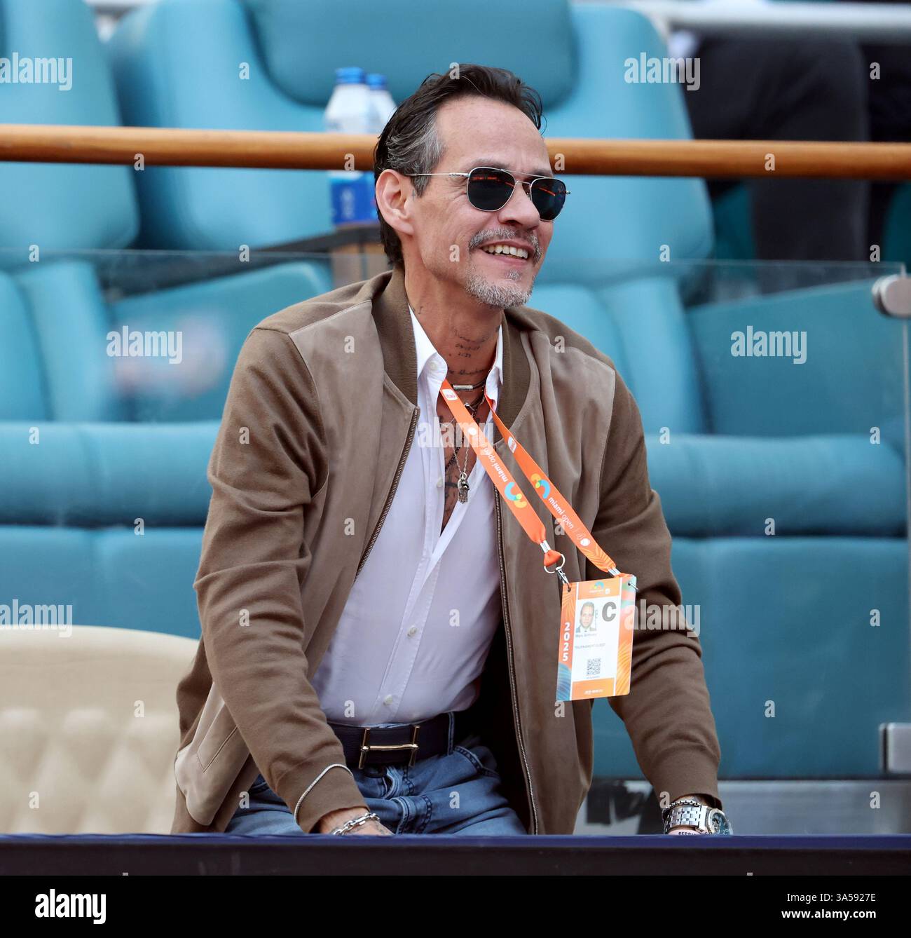 Miami Gardens, Florida, USA. 21st Mar, 2025. Marc Anthony and his wife ...