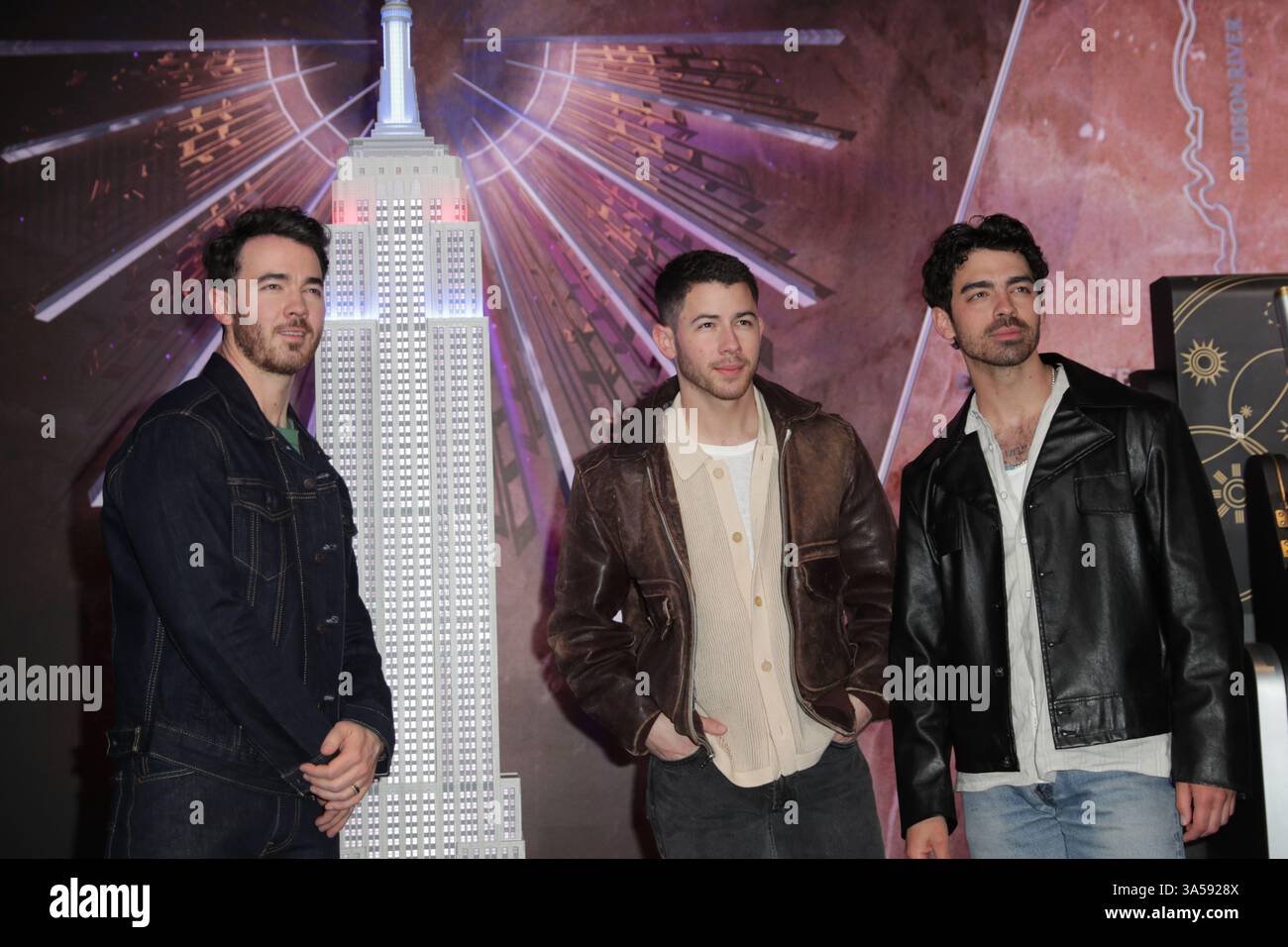 NEW YORK, NEW YORK - MARCH 21, 2025: Joe Jonas, Kevin Jonas, and Nick ...