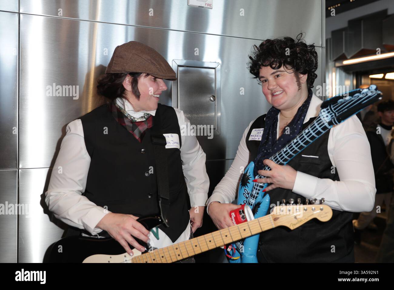 NEW YORK, NEW YORK - MARCH 21, 2025: (Jonas Brothers Look likes) Joe ...