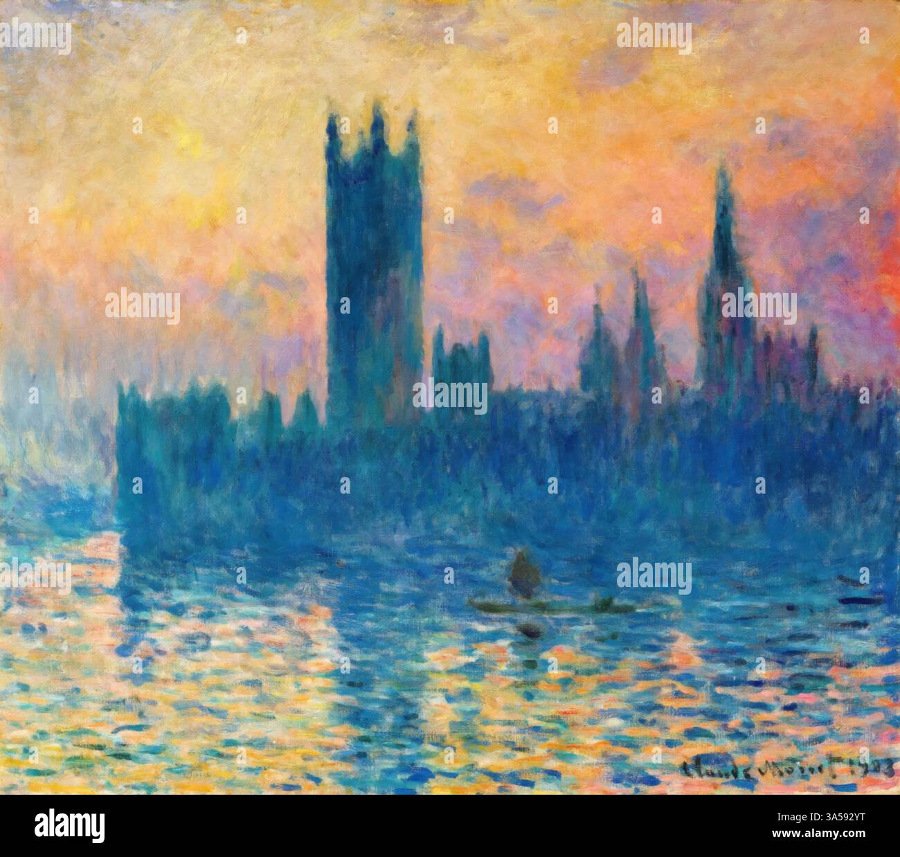 The Houses of Parliament, Sunset 1903 (Painting) by Monet, Claude (1840 ...