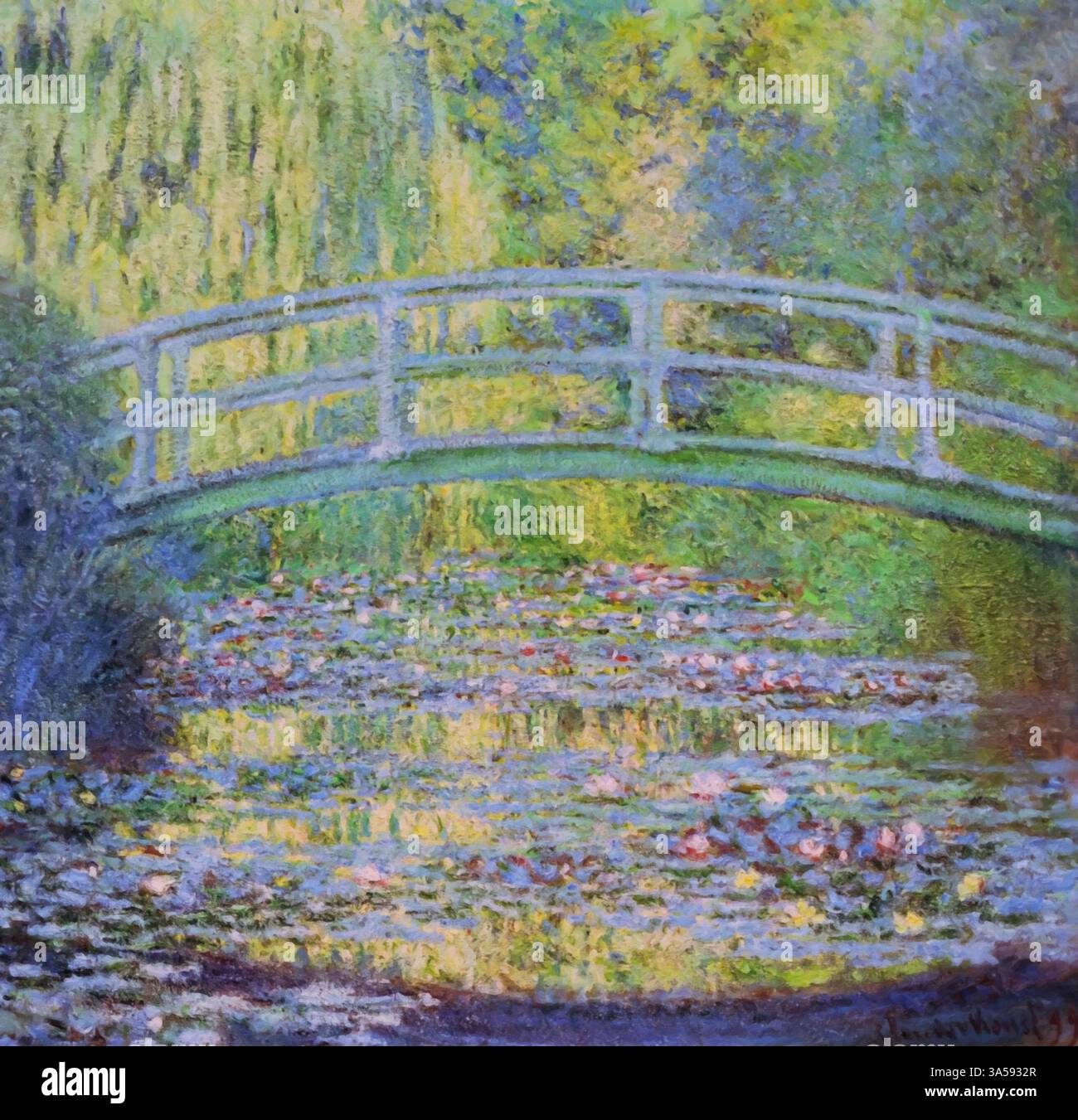 Water lilies and japanese bridge hi-res stock photography and images ...