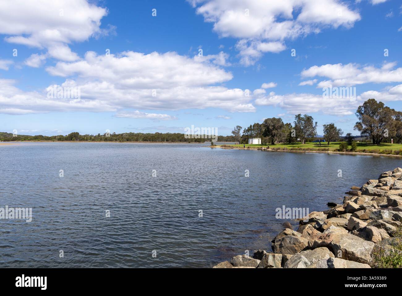Wallaga Lake, the largest lake in southern New South Wales situated in ...