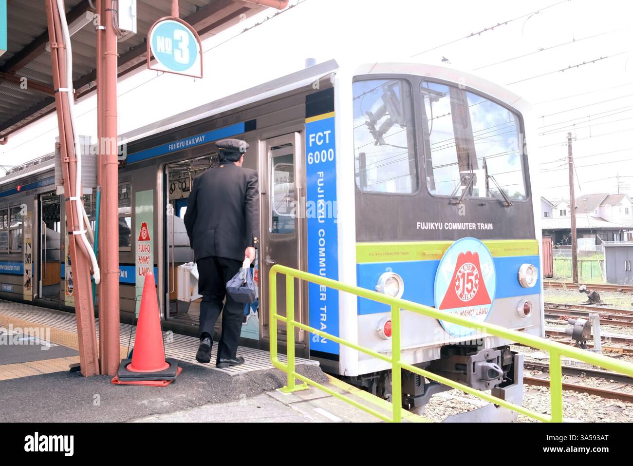 Fujikawaguchiko Japan, January 10 2018: fujikyu commuter train in the ...