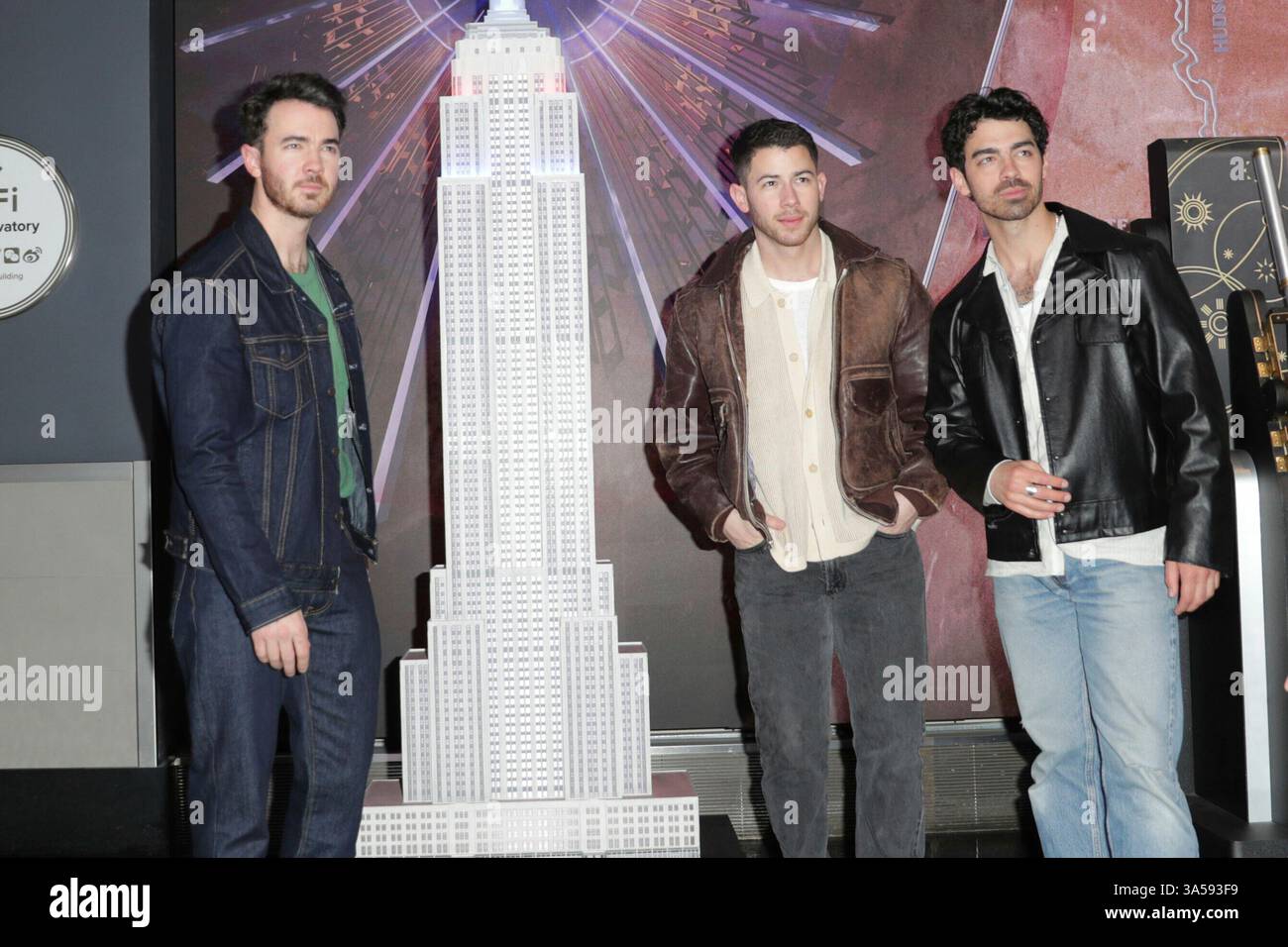 NEW YORK, NEW YORK - MARCH 21, 2025: Joe Jonas, Kevin Jonas, and Nick ...