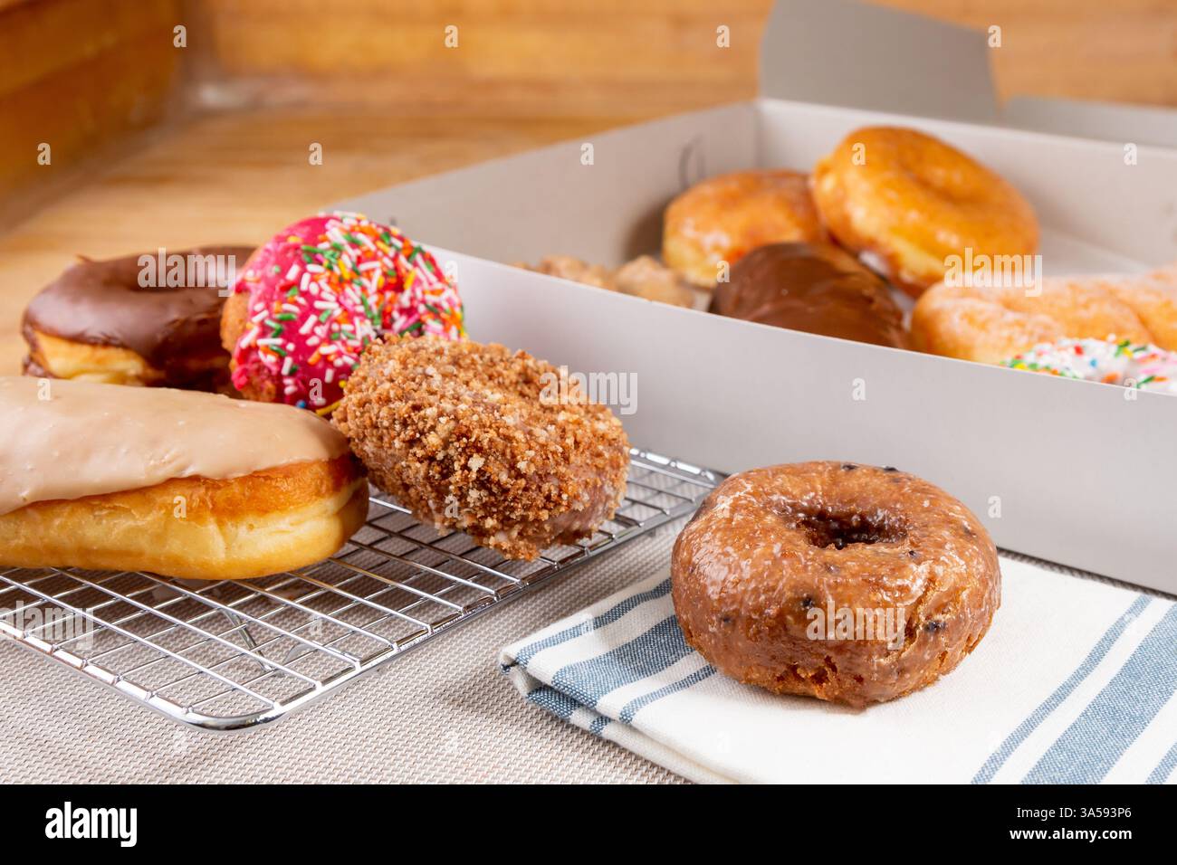A view of several varieties of donuts Stock Photo - Alamy