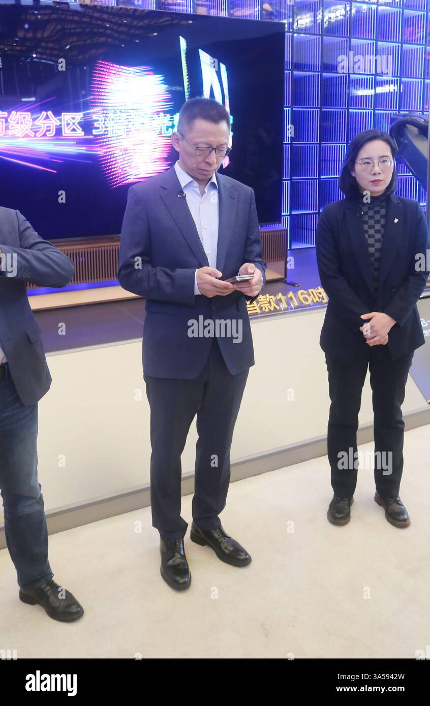 SHANGHAI, CHINA - MARCH 20, 2025 - Charles Zhang, founder of Sohu, visits the Hisense Smart Home ...