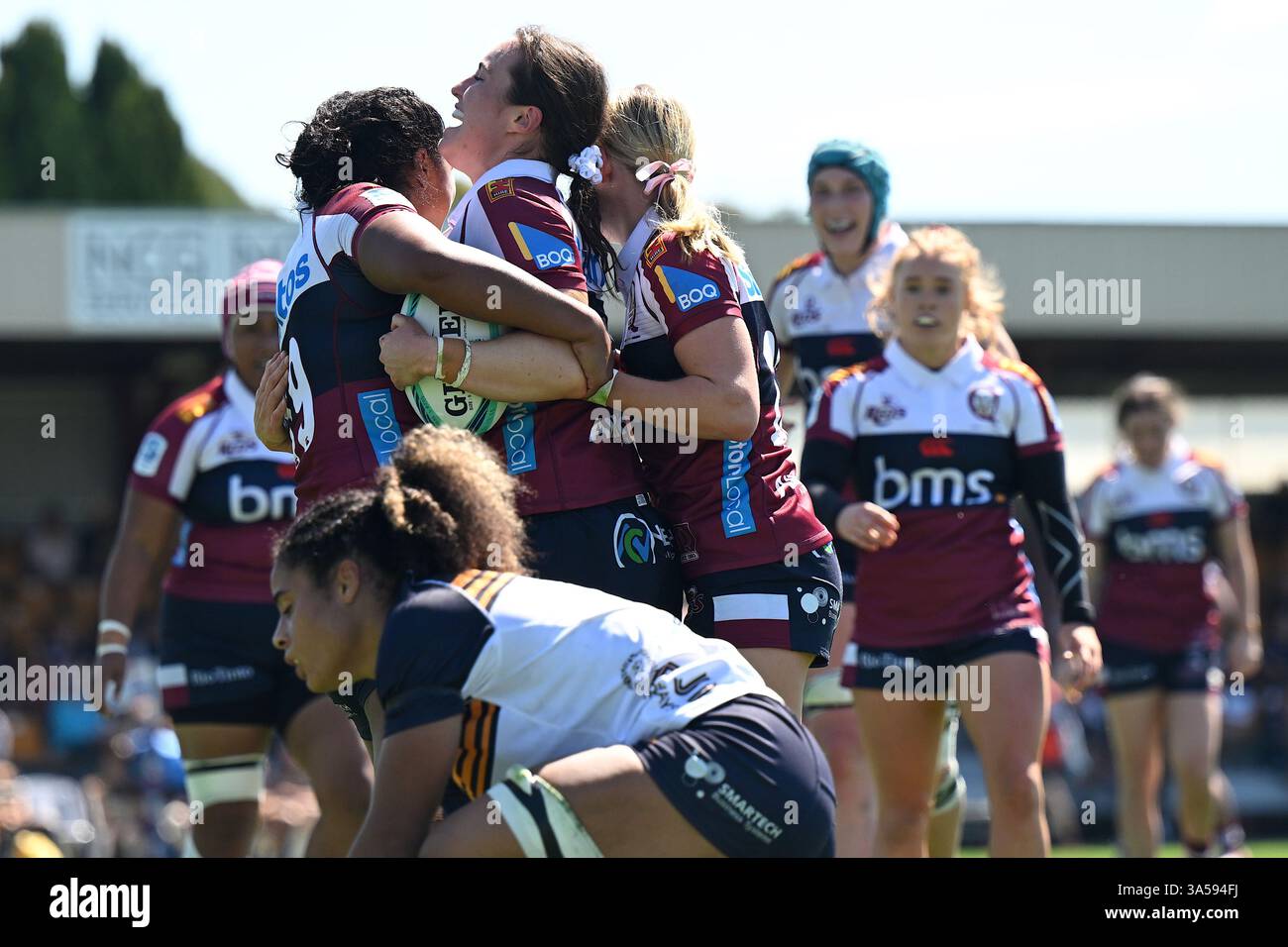 Tiarna Molloy of the Reds celebrates with team mates after scoring a ...