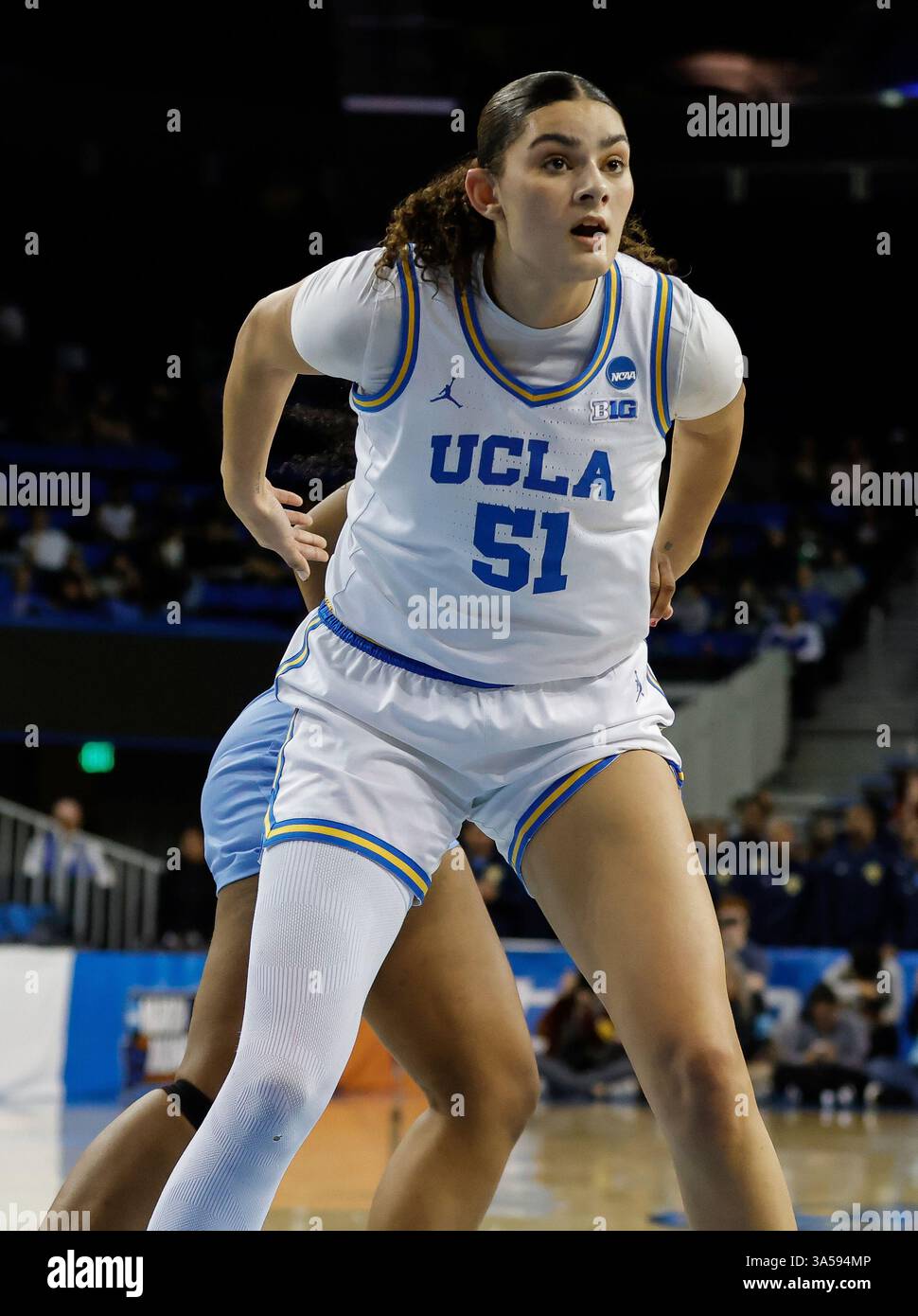LOS ANGELES, CA - MARCH 21: UCLA Bruins center Lauren Betts (51) boxes out during the first ...