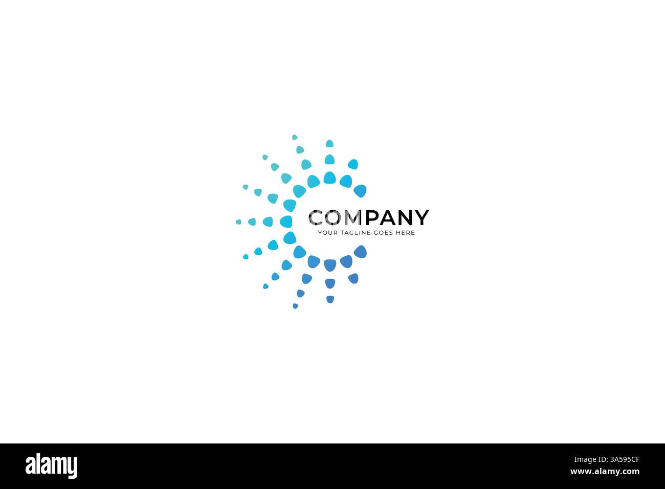 Tech Company Logo Global Connection and Network with Dots Halftone ...