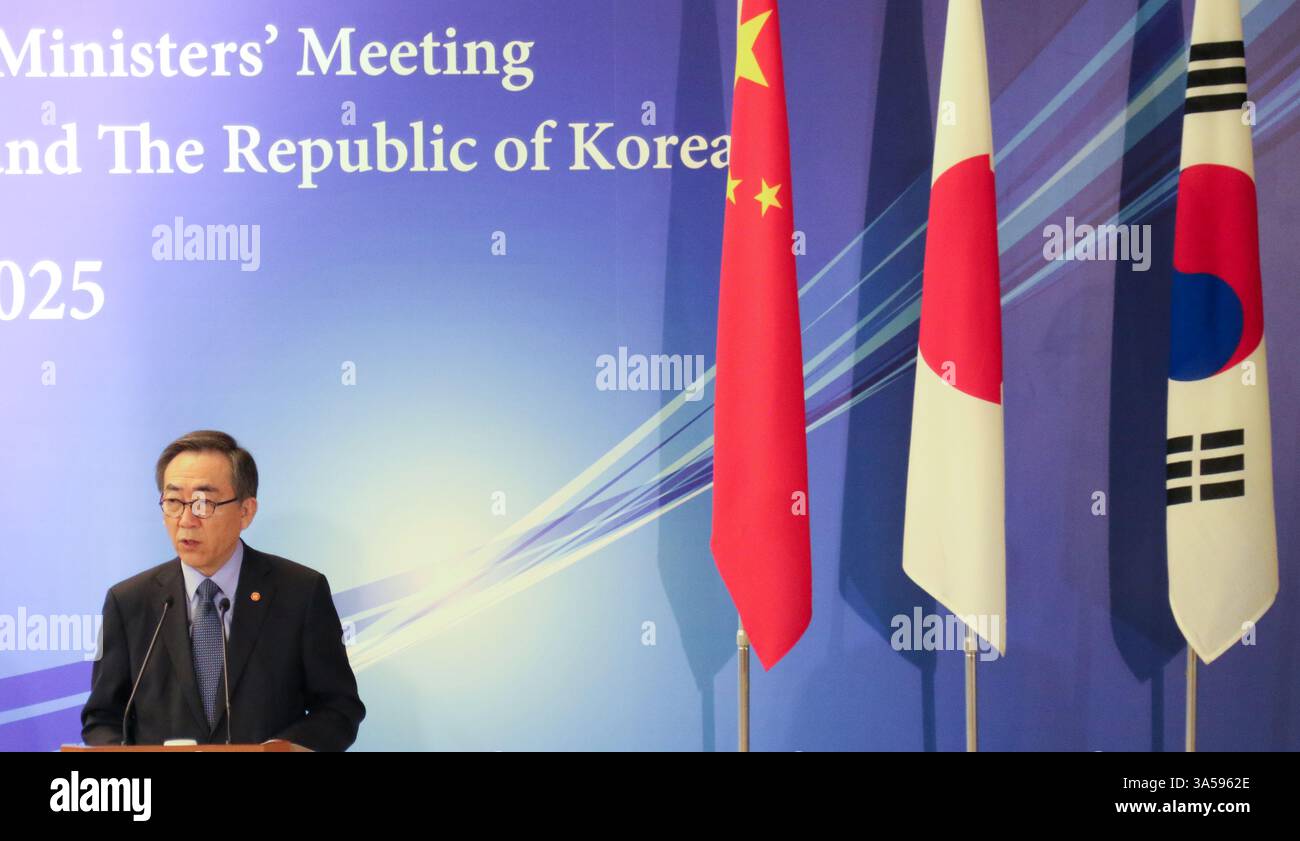 22nd Mar, 2025. S. Korea-Japan-China talks in Tokyo South Korean ...